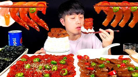 자막 Asmr Mukbang｜간장새우 양념새우 새우장 먹방 Ft 김 계란후라이 Youtube