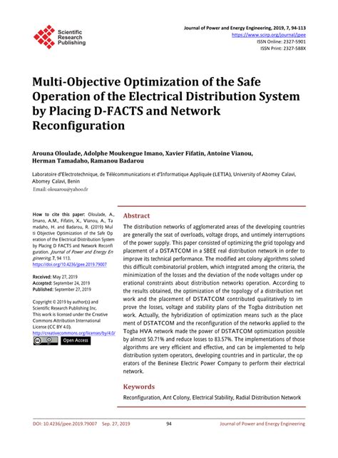 pdf multi objective optimization of the safe operation of the