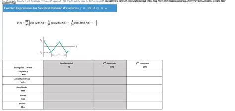 Solved For A Triangular Waveform With Amplitude Vpp And Chegg