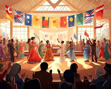 Premium Ai Image A Music Class In Full Swing With Students Playing