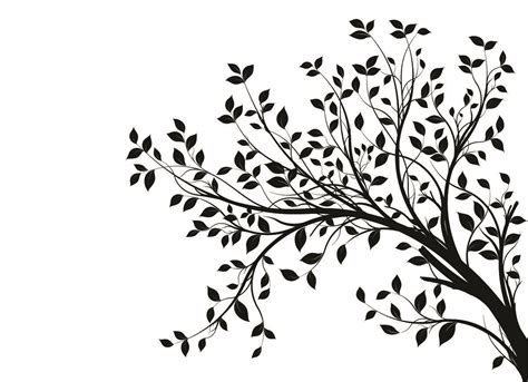 Branch Silhouette Tree Stencil Oak Tree Silhouette