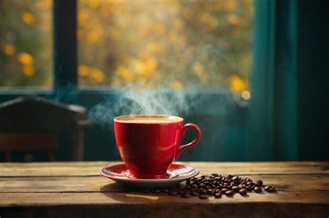 Premium Photo Hot Coffee In The Morning On Wooden Table