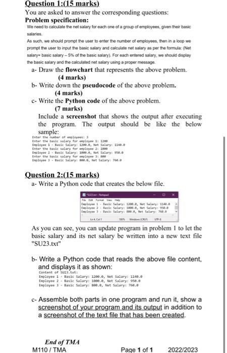 solved question 1 15 marks you are asked to answer the