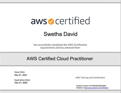 Excited To Share That I Earned The Aws Cloud Practitioner Certification Swetha David