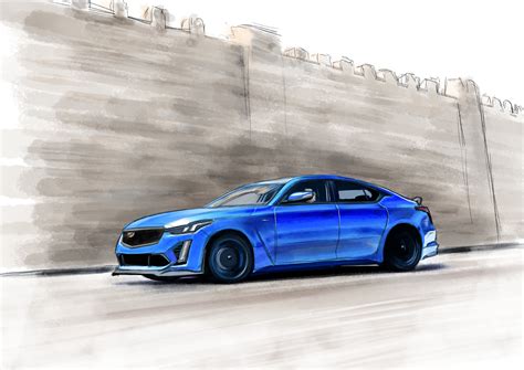 Sumakun Cadillac Original Absurdres Highres Making Of Available Blue Car Cadillac Ct5