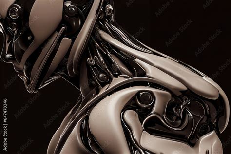 Artificial Intelligence Evolution Detail Of Android Humanoid Robot