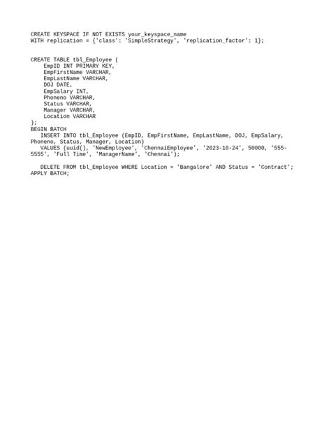 Create Keyspace If Not Exists Your Pdf