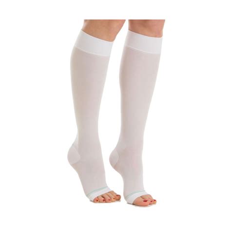 Ted Anti Embolism Knee Length Stocking White Medium Open Toe