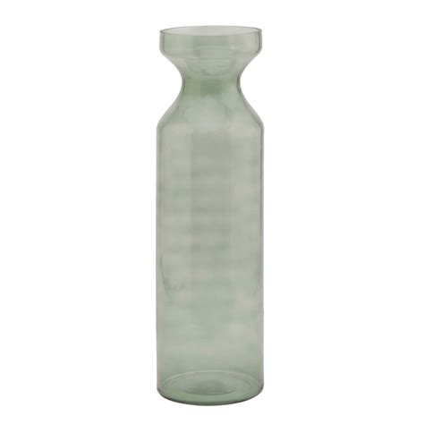 Smoked Sage Green Fluted Glass Vase Indoor Vase Modern Vase