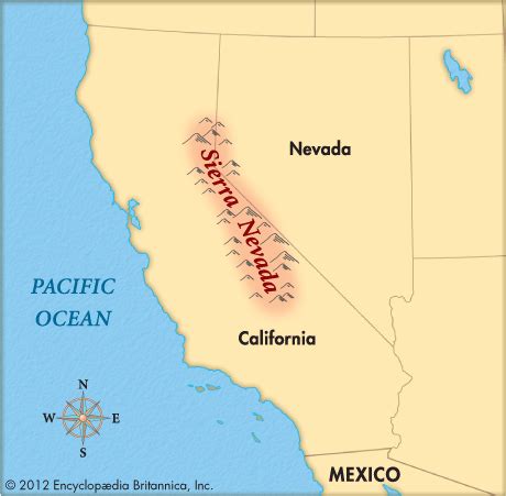 Map Sierra Nevada Mountains Nancy Valerie