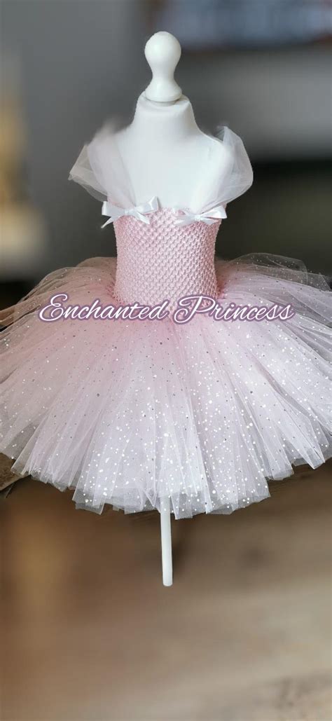Glinda Inspired Tutu Dress Pink Glitter Tulle Princess Ballgown Etsy