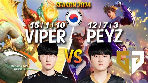 HLE Viper Vs GEN Peyz Viper SMOLDER Vs Peyz EZREAL ADC Patch KR Ranked Lolrec YouTube