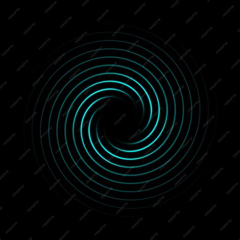 Premium Photo Glowing Teal Line Spiral On Black Backdrop Abstract