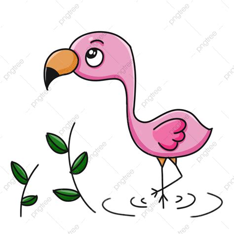 홍학 새 핑크 만화 일러스트 귀여운 핸드 드로잉 디자인 요소 플라밍고 장식 그림 신선한 Png 일러스트 및 Psd 이미지 무료 다운로드 Pngtree