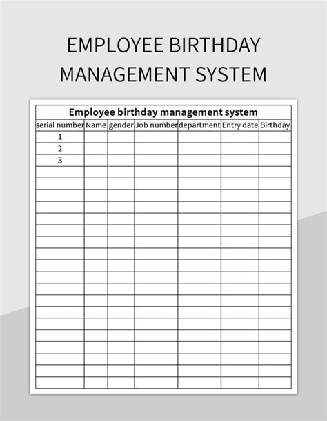 Free Birthday Templates For Google Sheets And Microsoft Excel Slidesdocs