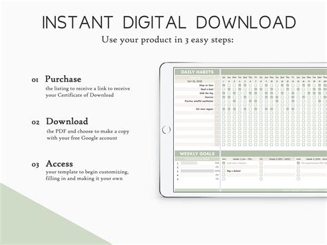 Habit Tracker Spreadsheet Google Sheets Template Daily Weekly And