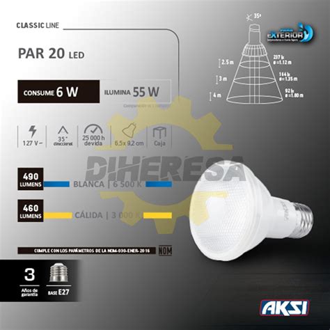 Foco Led Par W Luz Blanca Ip Caja Color