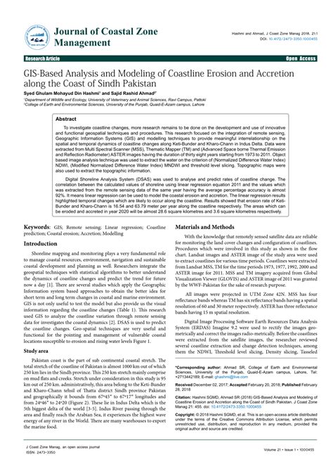 Pdf Gis Based Analysis And Modeling Of Coastline Erosion And