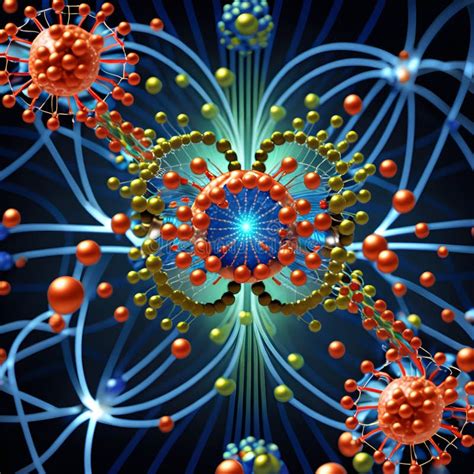 A Complex Network Of Interconnected Quantum Particles Stock