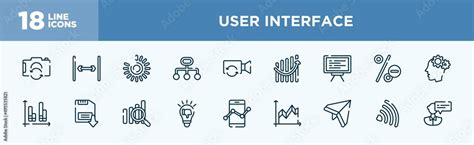 user interface line icons set user interface outline icons collection