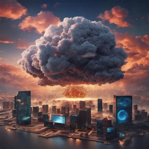 Premium Ai Image Cloud Computing And Malware Concept