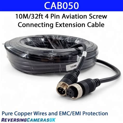 12 5m 4 Pin Reversing Camera Extension Cable Reversing Cameras Uk