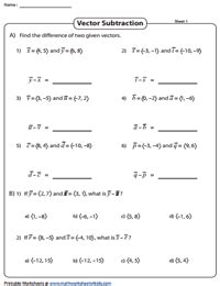 Vector Subtraction GCSE Maths Steps Examples Worksheet Worksheets Library