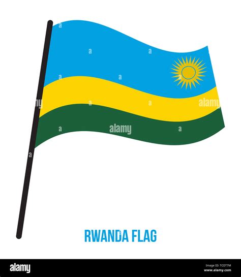 Rwanda Flag Waving Vector Illustration On White Background Rwanda