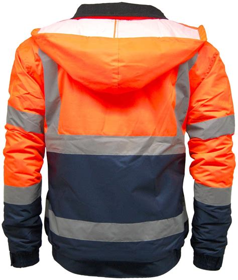 Mens Hi Vis Visibility Waterproof Bomber Jacket Hi Viz Work Wear Coat