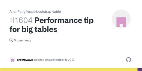 Performance Tip For Big Tables Issue 1604 AllenFang React
