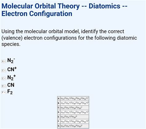 Answered Molecular Orbital Theory Diatomics Bartleby