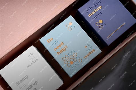 Premium Psd Logo Embossed Box Mockup