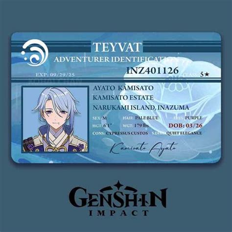 Adventurer Card Genshin Impact Themysteryshack