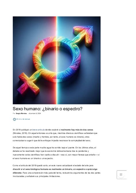 Pdf Sexo Humano ¿binario O Espectro Human Sex Binary Or Spectrum