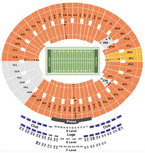 Rose Bowl Stadium Seating