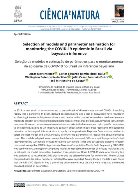 Pdf Selection Of Models And Parameter Estimation For Monitoring The