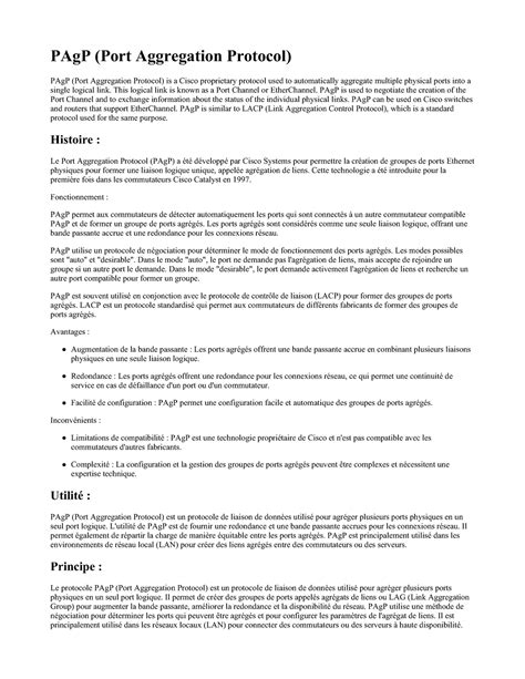 PAg P Port Aggregation Protocol PAgP Port Aggregation Protocol