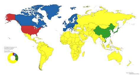 The World Divided In Four Areas With The Same GDP 2016 6460X3480