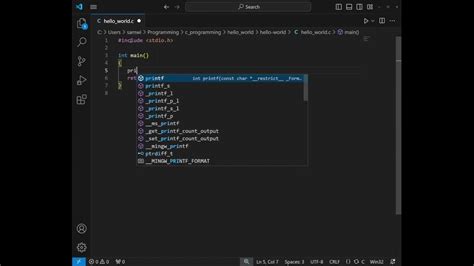Hello World In C Tutorial Youtube