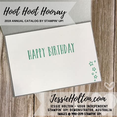Jessie Holton Aussie Su Demo Hoot Hoot Hooray Owl Birthday Cards