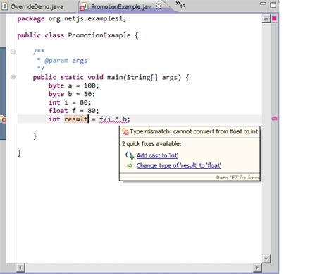Java Automatic Numeric Type Promotion Tech Tutorials