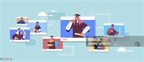 아랍 학술 졸업장 학위를 축하하는 웹 브라우저 창 해피 아랍어 졸업생에서 졸업 한 학생 이슬람교에 대한 스톡 벡터 아트 및 기타 이미지 이슬람교 가공의 인물 격리