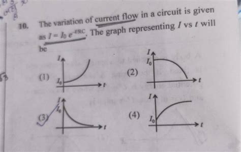 The Variation Of Current Flow In A Circuit Is Given As I I E Text