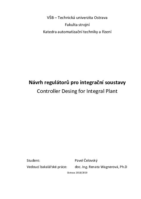 pdf controller design for integral plant