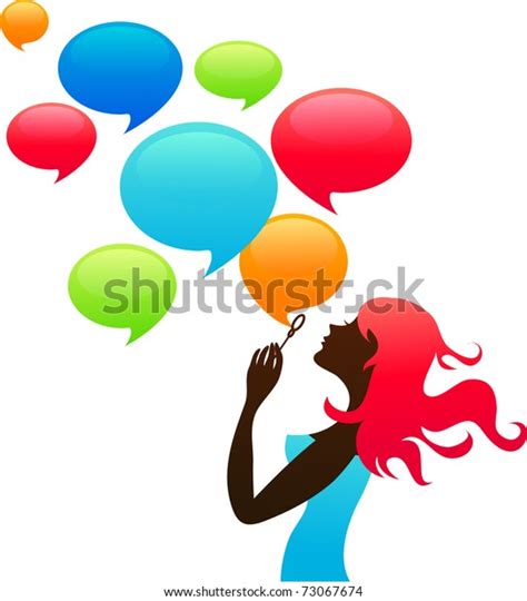 Girl Soap Bubbles Stock Vector Royalty Free Shutterstock