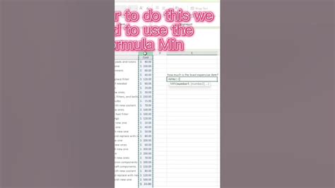 using min can you help you get the lowest value excel exceltips