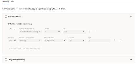 Viva Insights 메트릭 규칙 Microsoft Learn