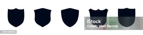 Shield Vector Silhouette Icons Protection Shields Safety Icon Set Stock