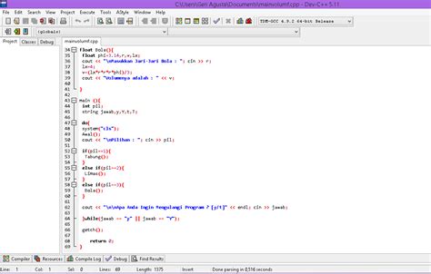 Coding C Penggunaan Function Void Dalam Program Perhitungan Volume
