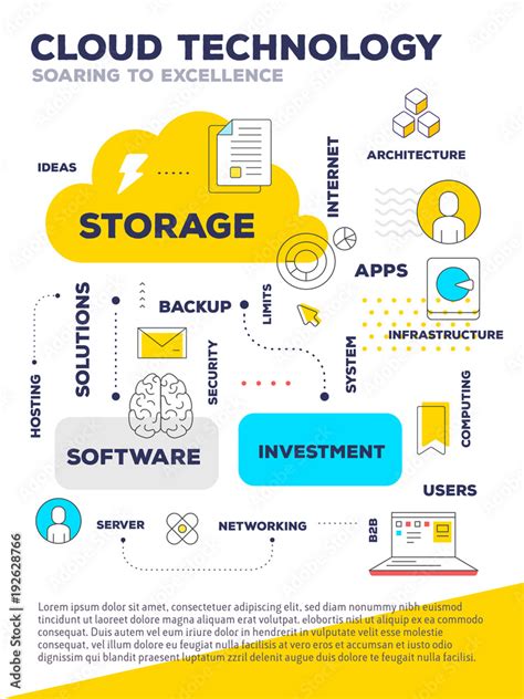 Cloud Technology Concept A Page For Web Poster Presentation Vector